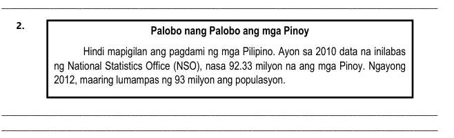 2 Palobo nang Palobo ang mga Pinoy Hindi | StudyX
