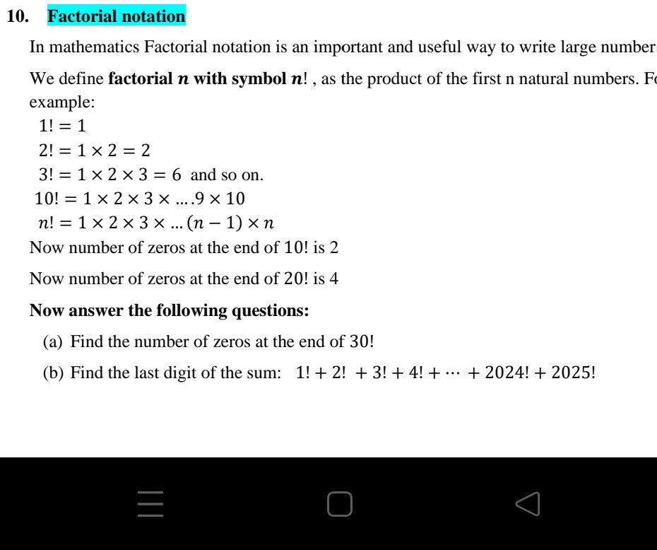10 Factorial notation In mathematics | StudyX