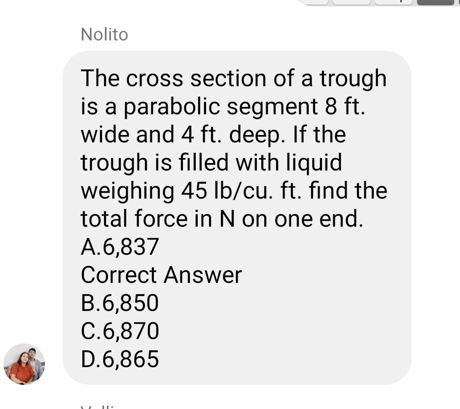 The cross section of a trough is a parabolic | StudyX
