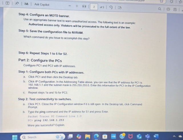 Step 4 Configure an MOTD banner Use an | StudyX