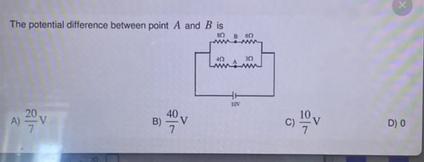 The potential difference between point A and | StudyX