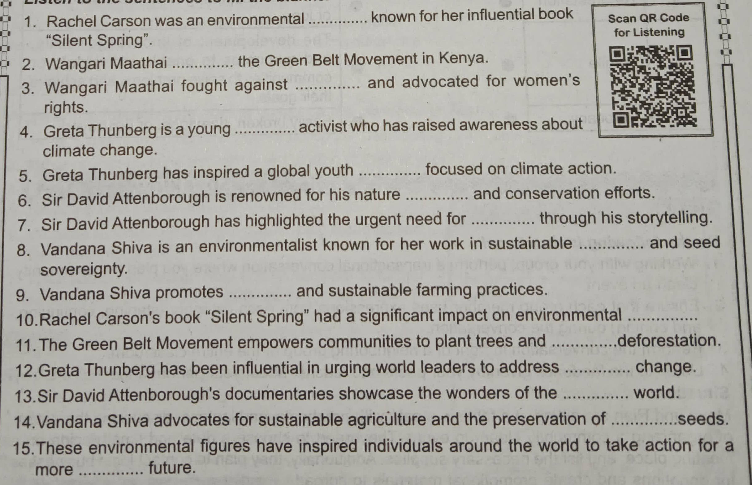 1 Rachel Carson was an environmental known | StudyX