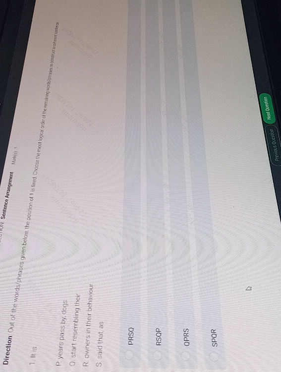 Sentence Arrangement Direction Out of the | StudyX