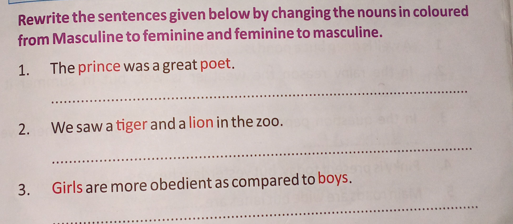 Rewrite the sentences given below by | StudyX