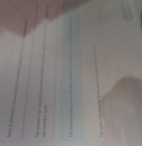 Bank D offered the lowest monthly | StudyX