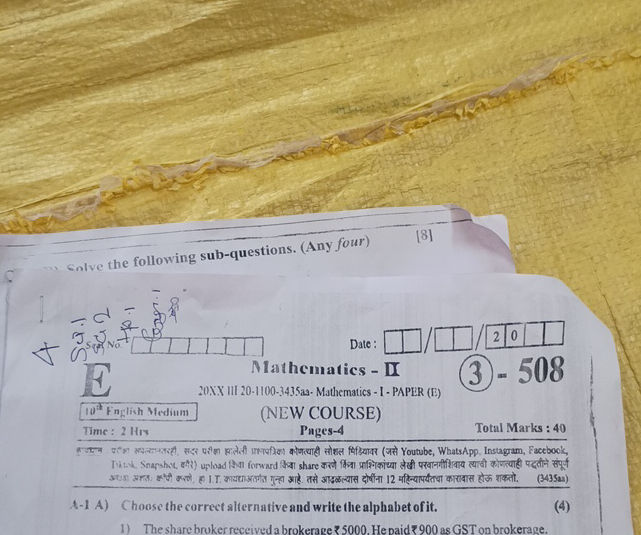 Solve the following sub-questions (Any four) | StudyX