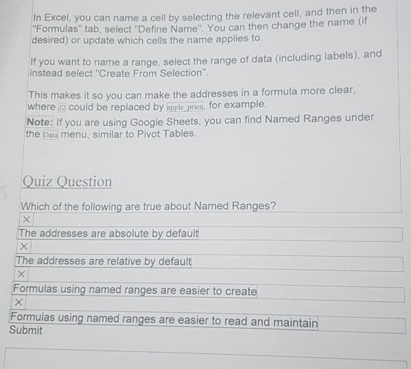 In Excel you can name a cell by selecting | StudyX