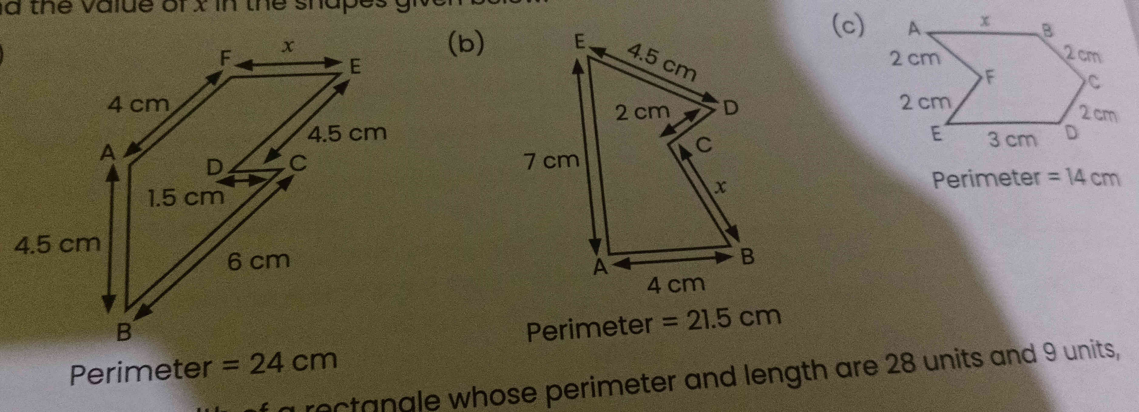 Find the value of x in the shapes given | StudyX