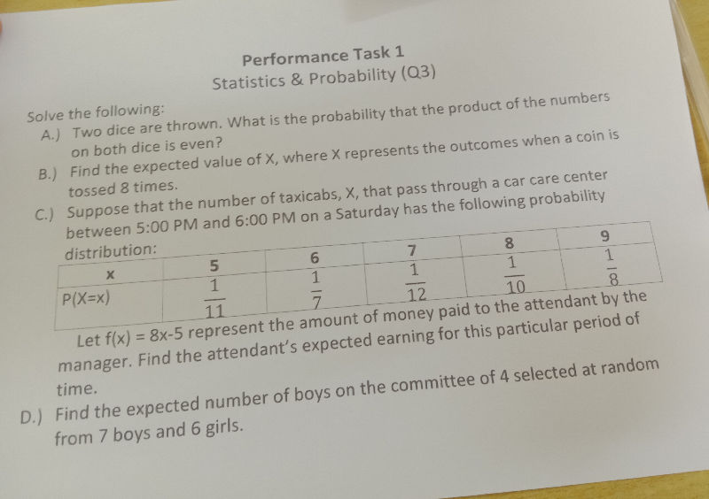 Solve the following A) Two dice are thrown | StudyX