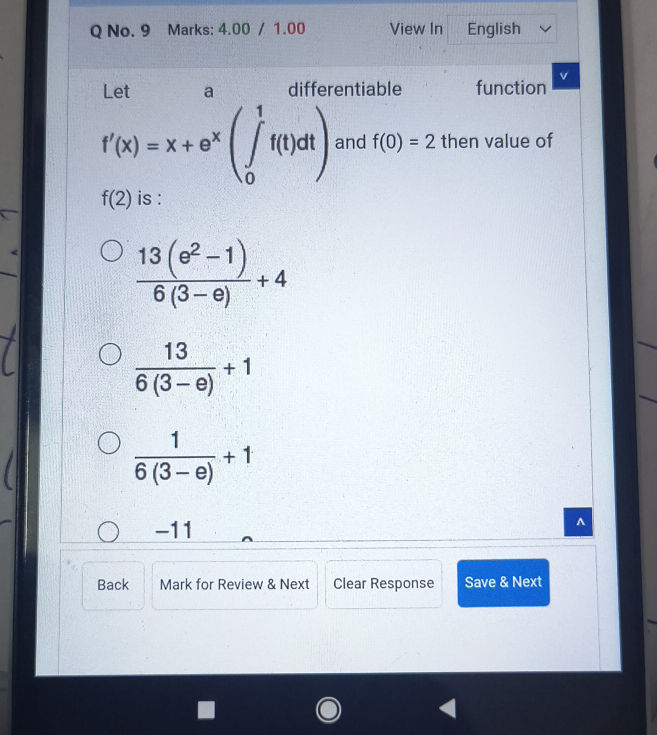 Let a differentiable function (f(x) = x + ex | StudyX