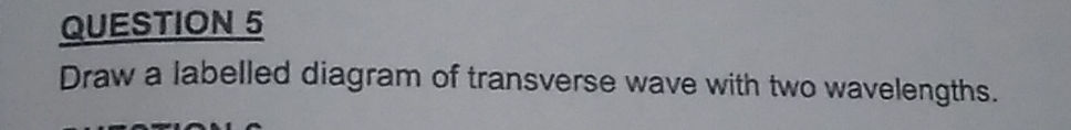 Draw a labelled diagram of transverse wave | StudyX