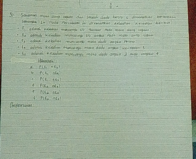 3) Sekeping mata uang logam dan sekeping | StudyX