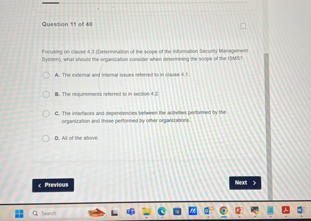 Question 11 of 40 Focusing on clause 43 | StudyX