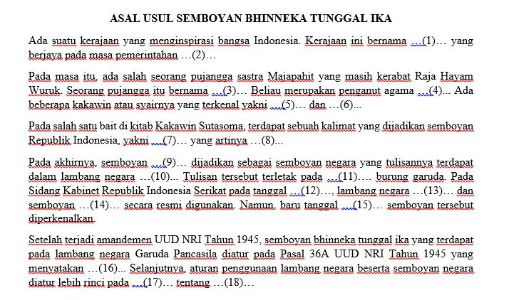 ASAL USUL SEMBOYAN BHINNEKA TUNGGAL IKA Ada