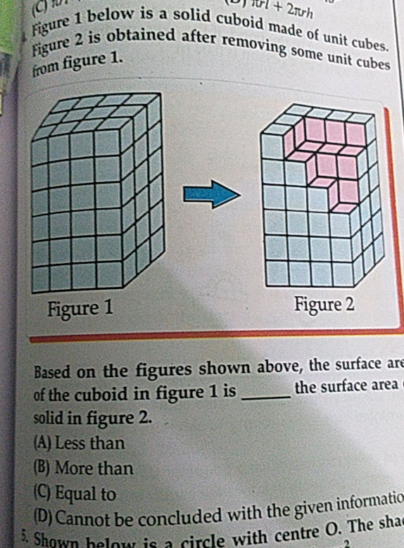 Figure 1 below is a solid cuboid made of