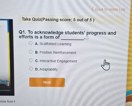 Q1 To acknowledge students progress and | StudyX