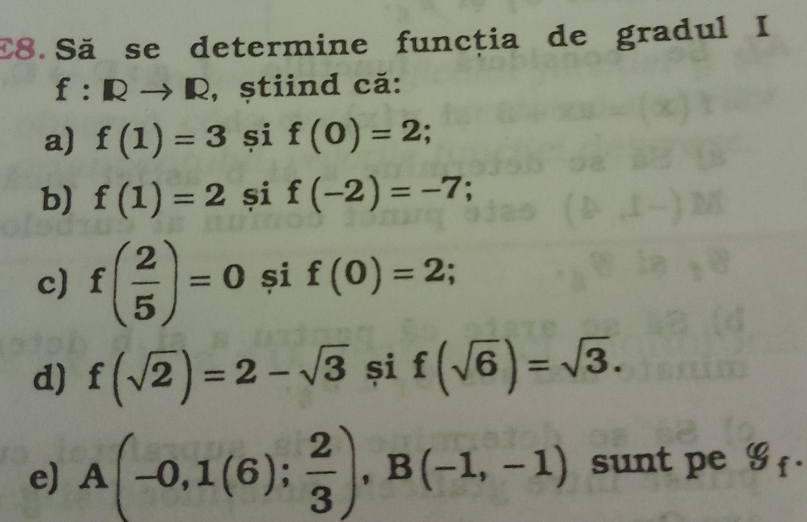 8 S se determine funcia de gradul I (f R R) | StudyX