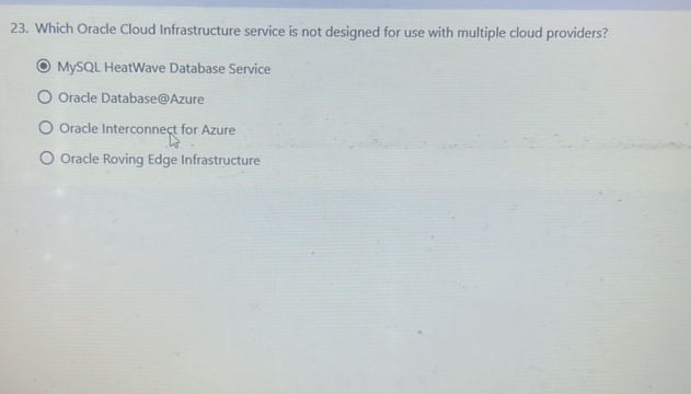 23 Which Oracle Cloud Infrastructure service | StudyX