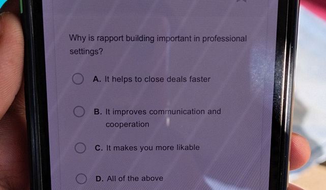 Why is rapport building important in | StudyX