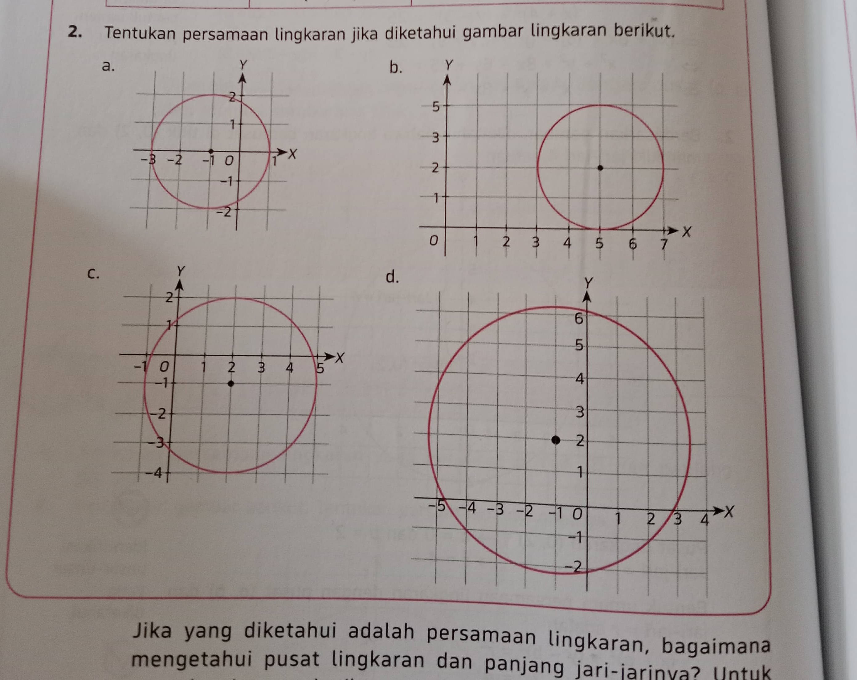 2 Tentukan persamaan lingkaran jika | StudyX