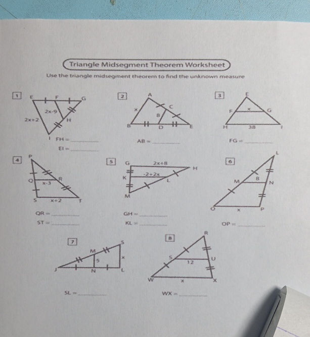 Triangle Midsegment Theorem Worksheet Use | StudyX