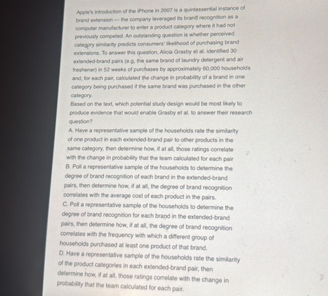 Apples introduction of the iPhone in 2007 is | StudyX