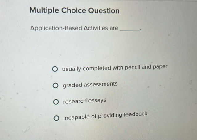 Multiple Choice Question Application-Based | StudyX