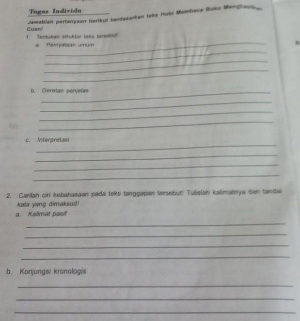 Tugas Individu Jawablah pertanyaan berikut | StudyX