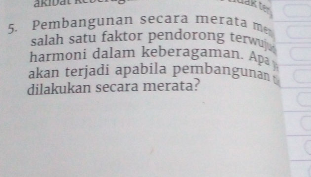 5 Pembangunan secara merata merupakan salah | StudyX
