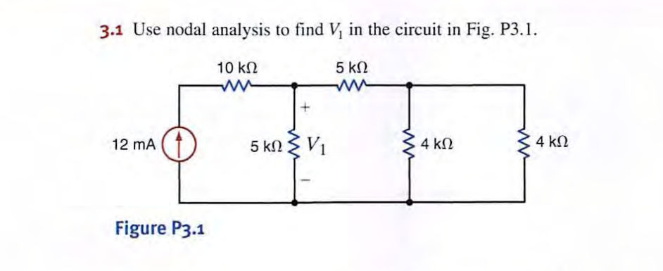 31 Use nodal analysis to find V1 in the | StudyX
