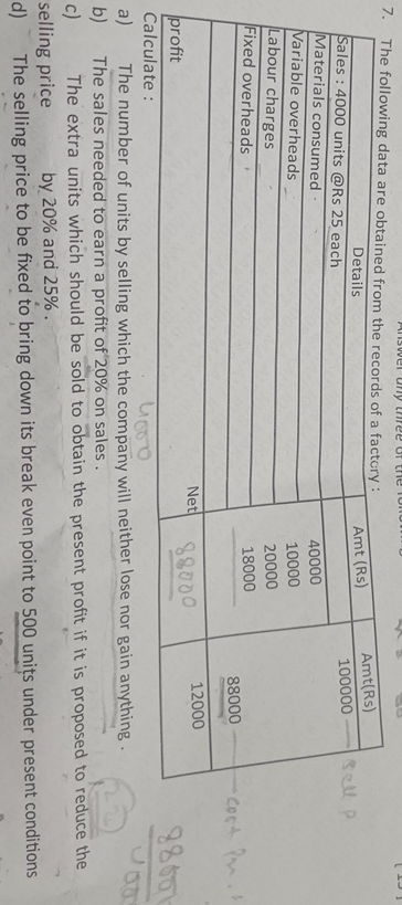 7 The following data are obtained from the | StudyX