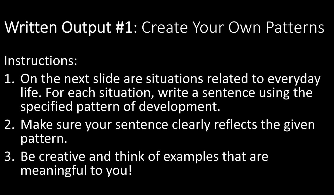 Written Output 1 Create Your Own Patterns | StudyX