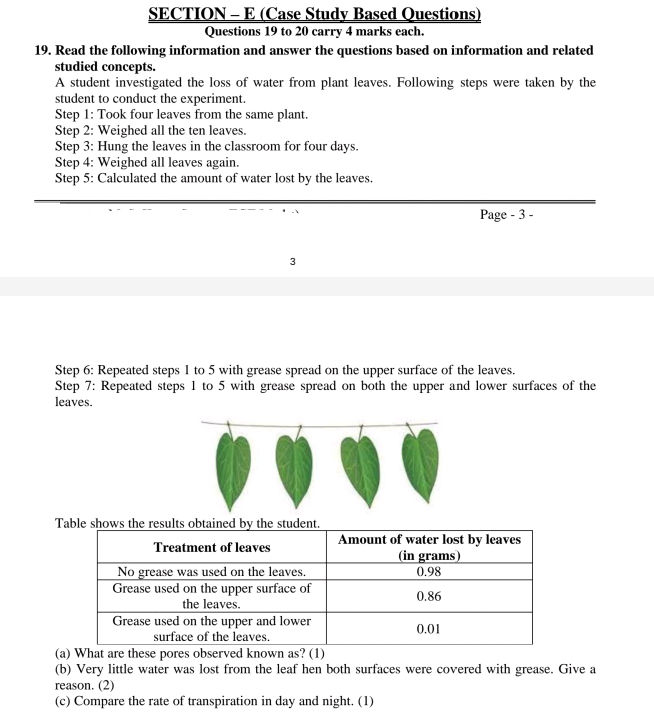 SECTION - E (Case Study Based Questions) | StudyX