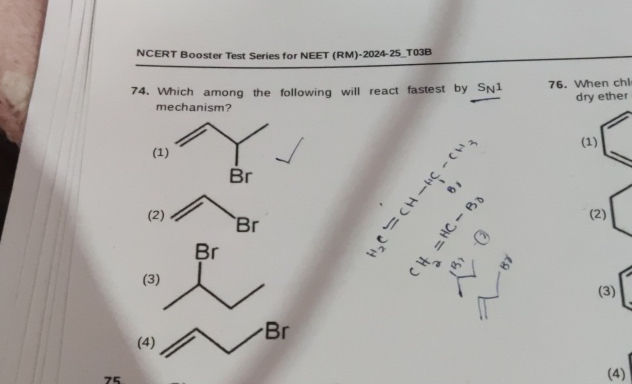 74 Which among the following will react | StudyX