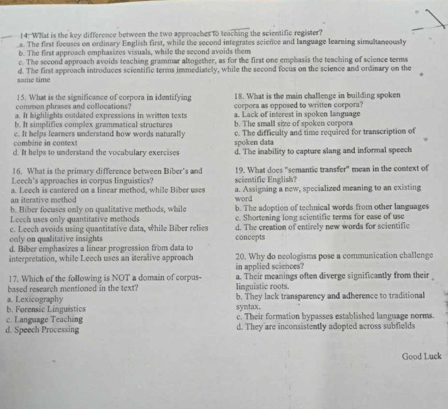 14 What is the key difference between the | StudyX