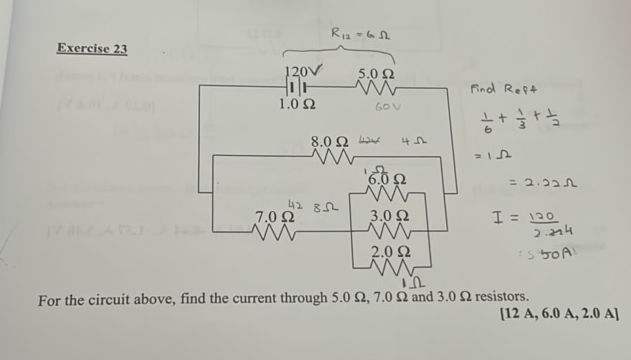 Exercise 23 R12 = 6 For the circuit above | StudyX