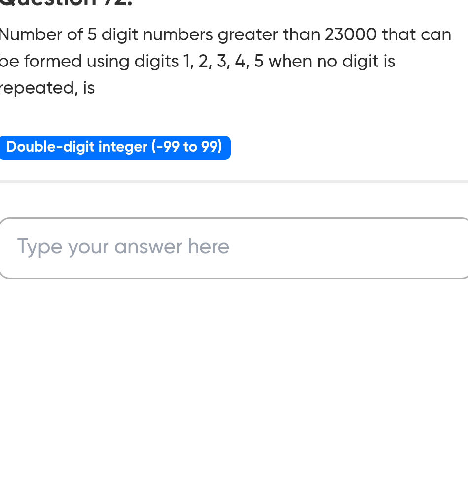 Number of 5 digit numbers greater than 23000