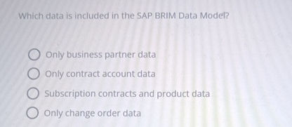 Which data is included in the SAP BRIM Data | StudyX