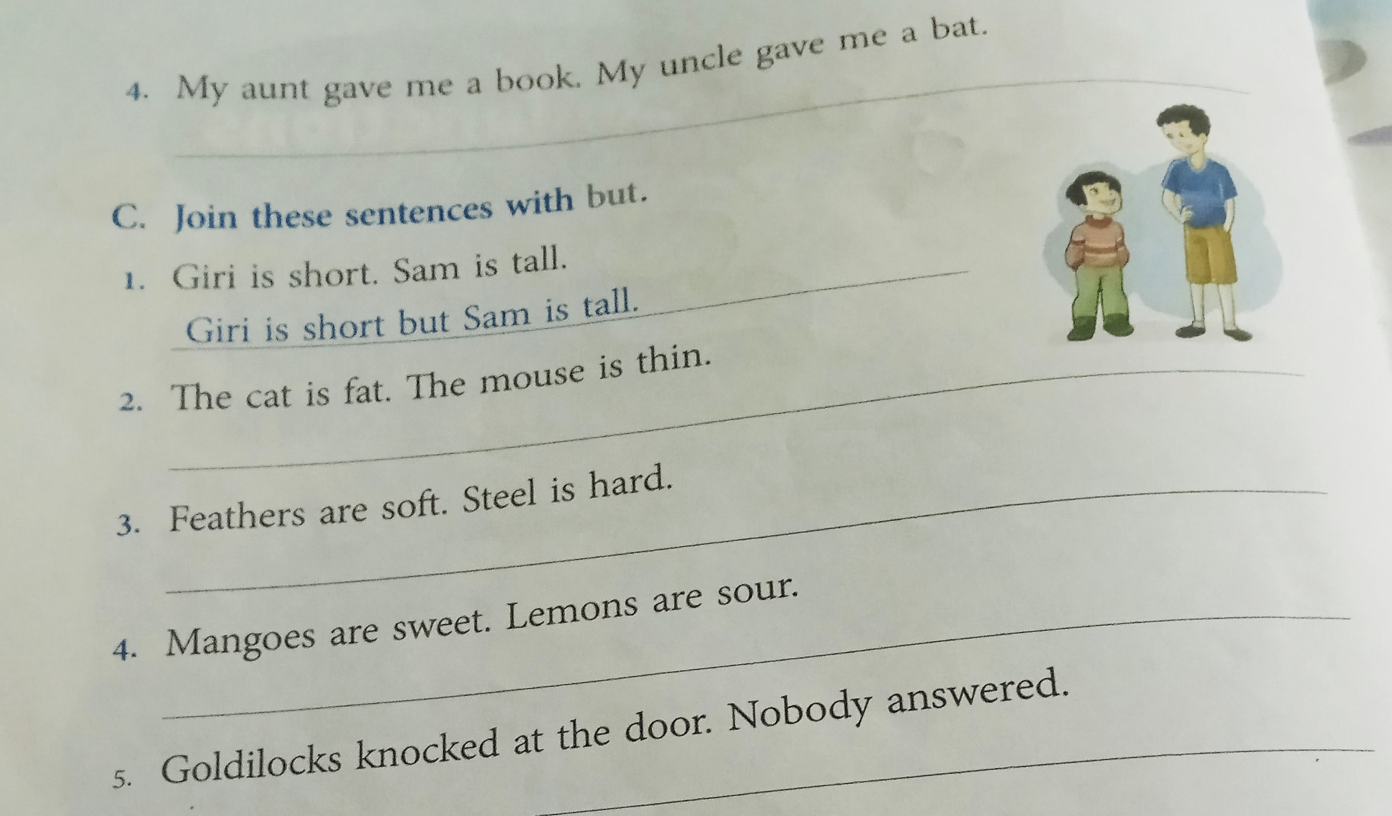 4 My aunt gave me a book My uncle gave me a | StudyX