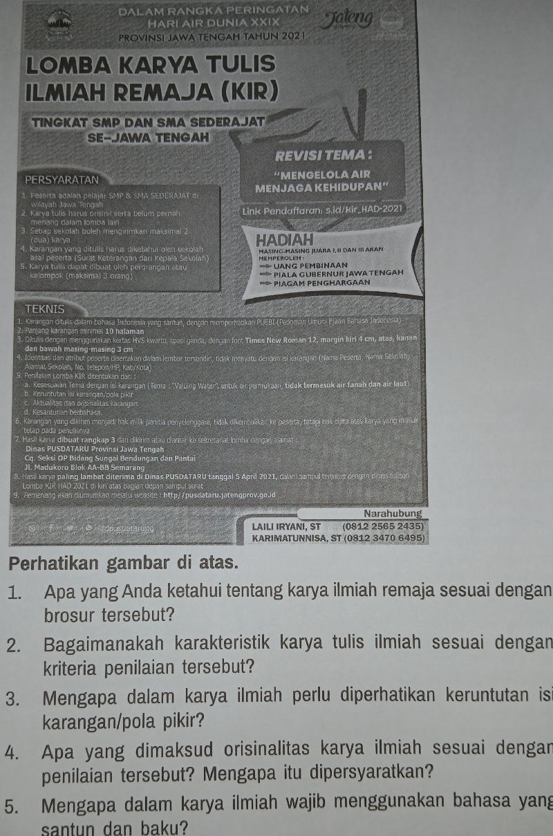 Perhatikan gambar di atas 1 Apa yang Anda | StudyX