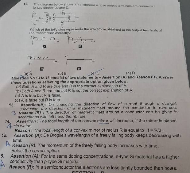 12 The diagram below shows a transformer | StudyX
