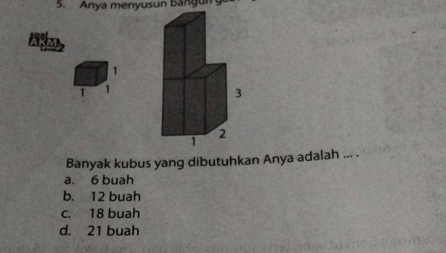 5 Anya menyusun bangun seperti gambar | StudyX