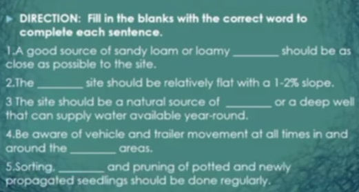 DIRECTION Fill in the blanks with the | StudyX