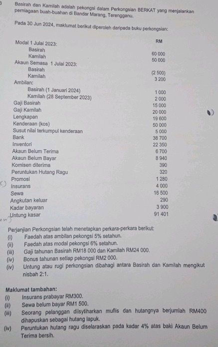 3 Basirah dan Kamilah adalah pekongsi dalam