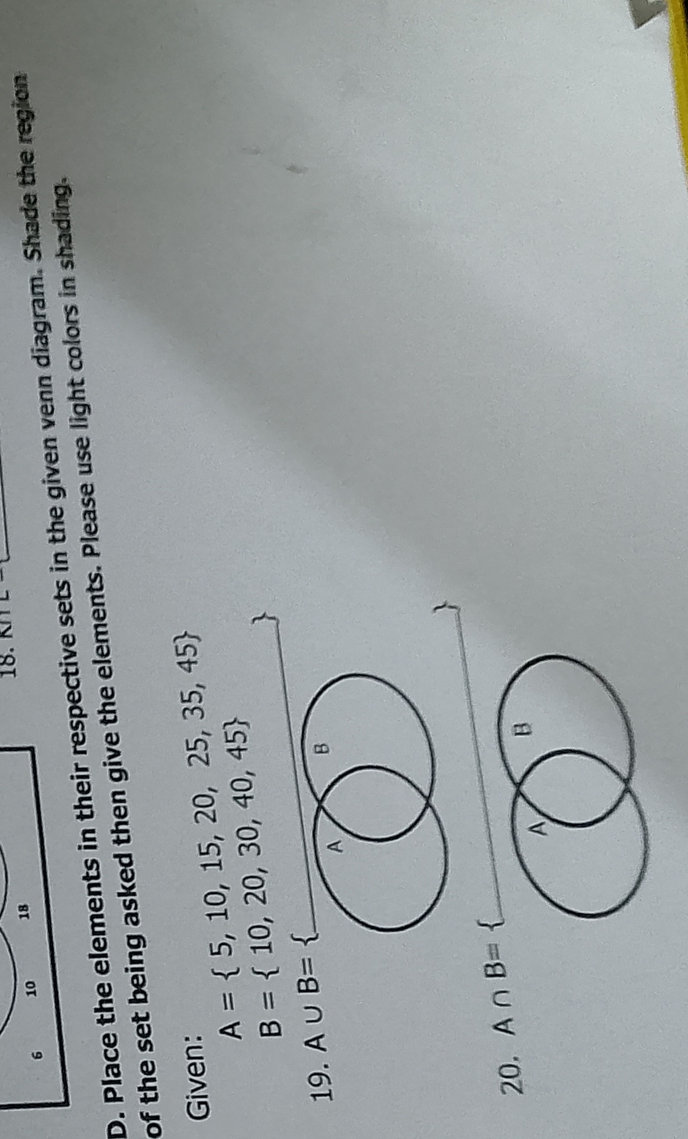 D Place the elements in their respective | StudyX