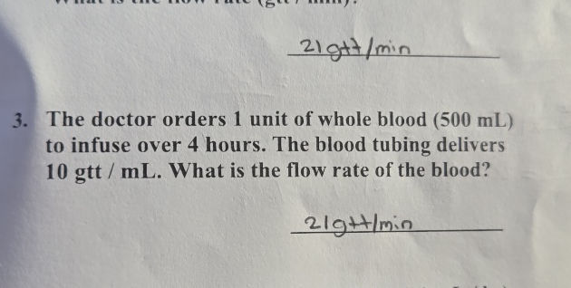 3 The doctor orders 1 unit of whole blood | StudyX