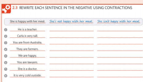 23 REWRITE EACH SENTENCE IN THE NEGATIVE | StudyX