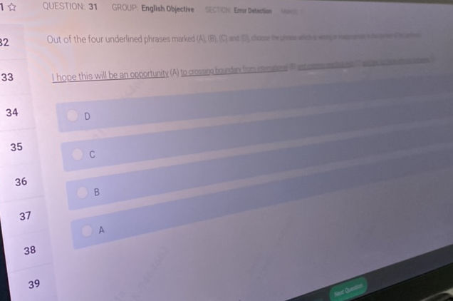 Out of the four underlined phrases marked | StudyX