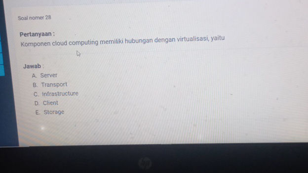 Soal nomer 28 Pertanyaan Komponen cloud | StudyX