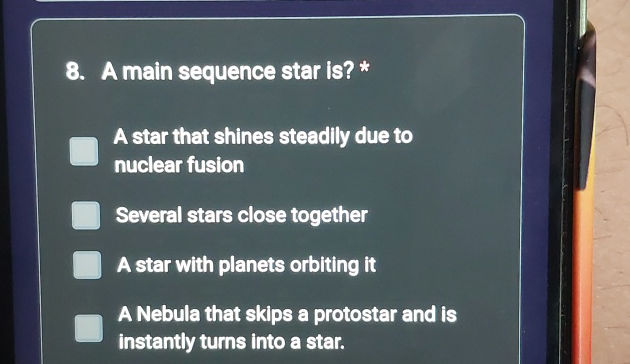 8 A main sequence star is A star that | StudyX